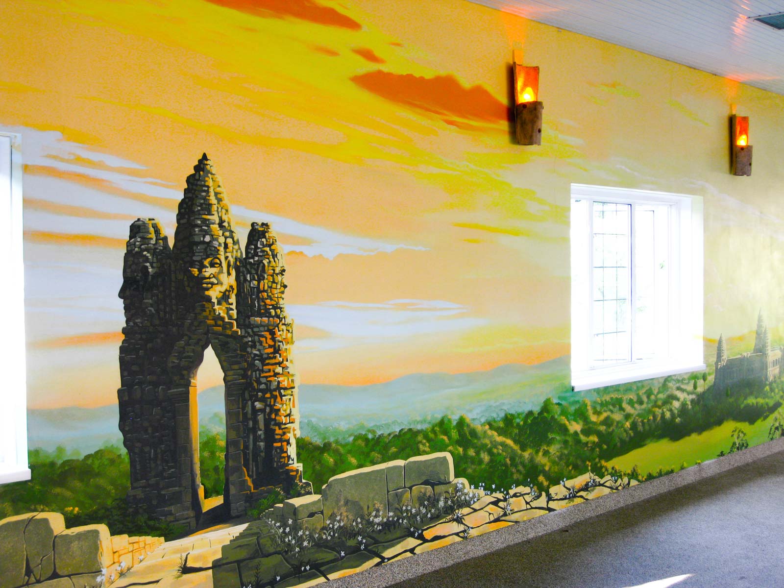 Angkor Wat Temple swimming pool mural | Sacredart Murals