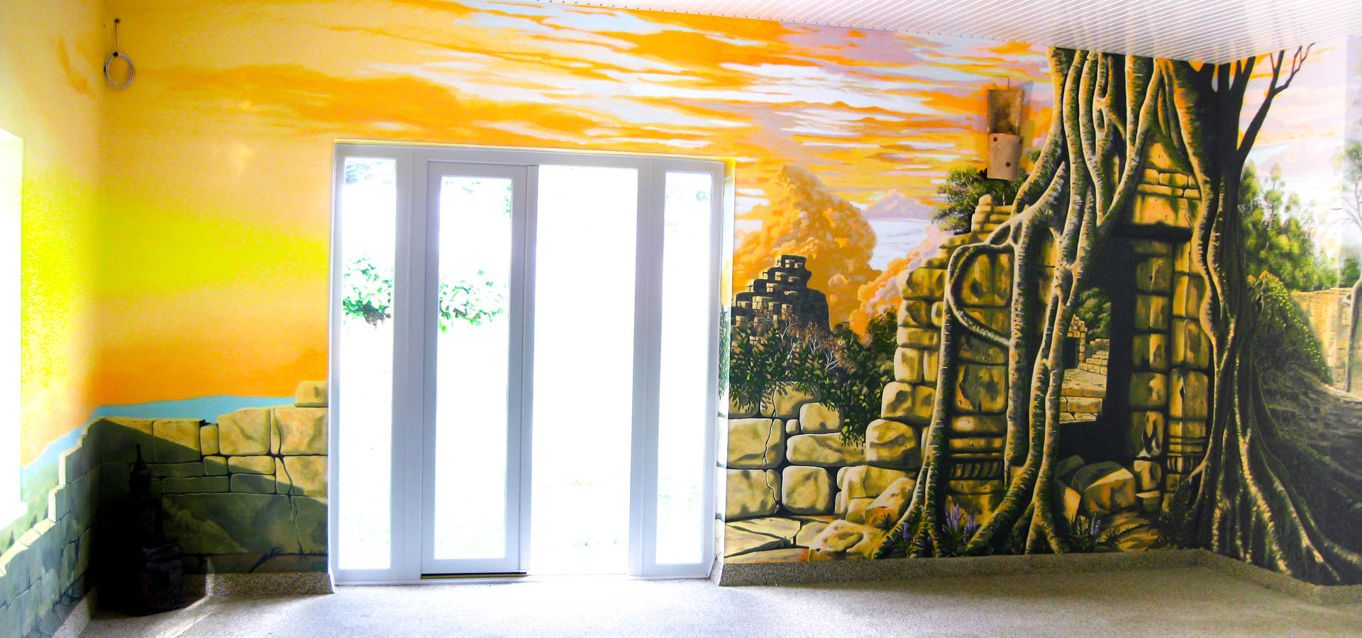 Angkor Wat Temple swimming pool mural | Sacredart Murals