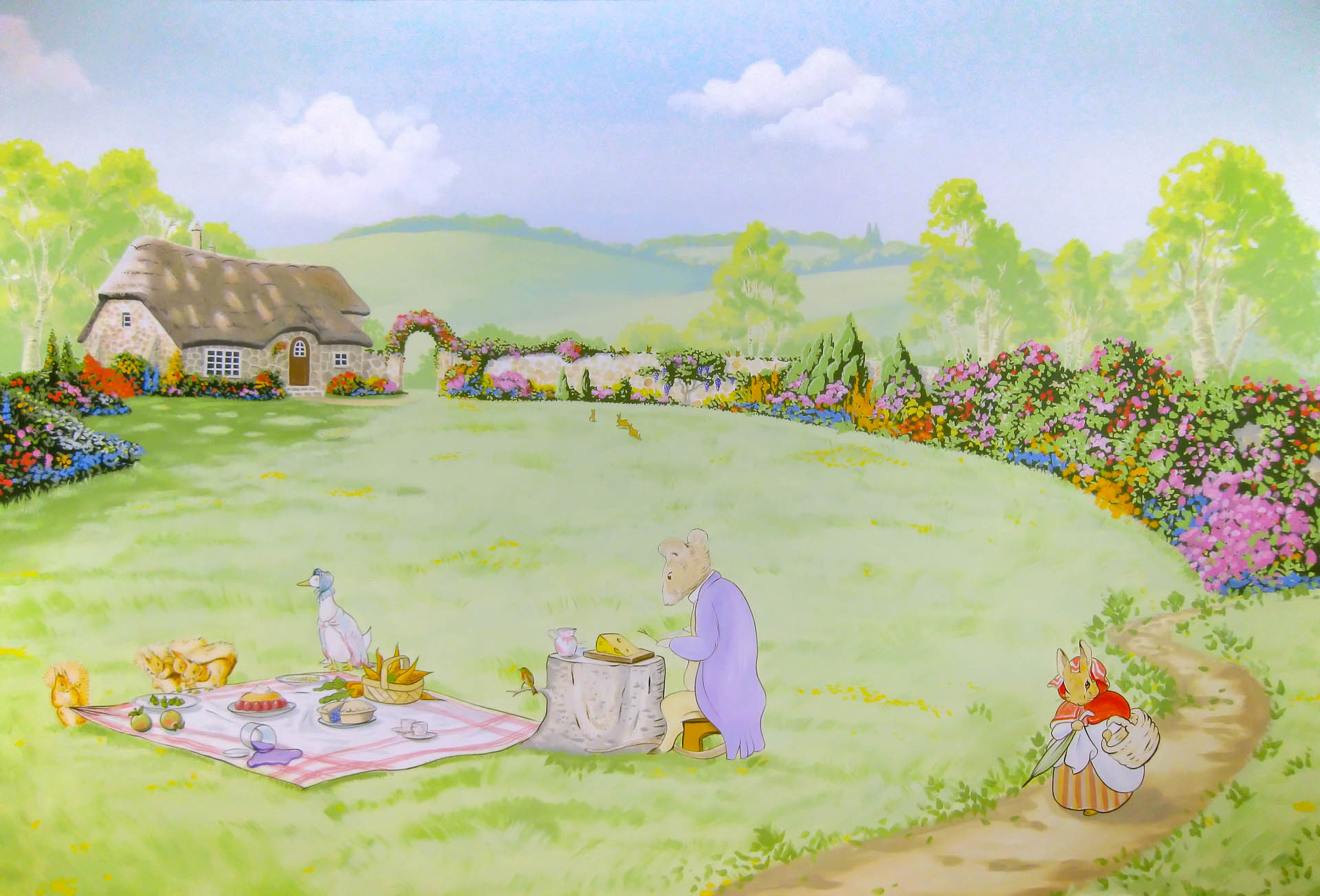 Cottage scene based on the world of Beatrix Potter | Sacredart Murals
