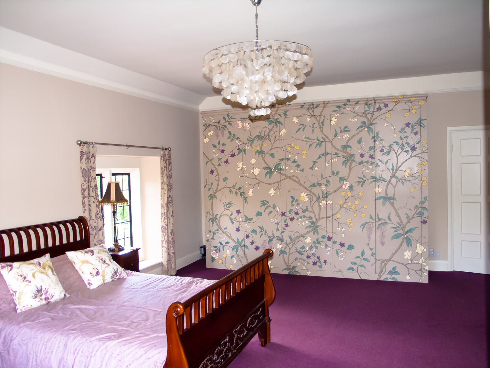Decorative Floral Design Wardrobe, Hand-Painted | Sacredart Murals