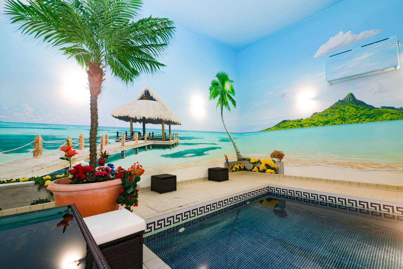 Caribbean Pool Mural | Sacredart Murals