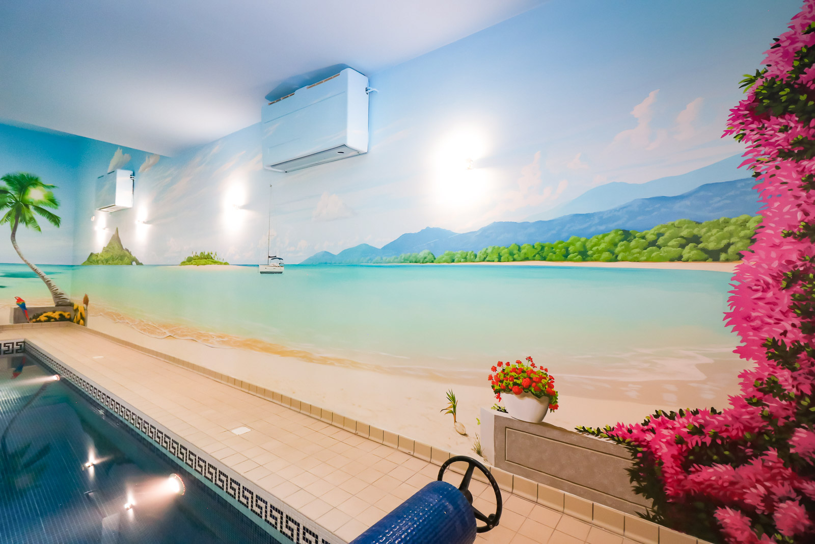 Caribbean Pool Mural | Sacredart Murals