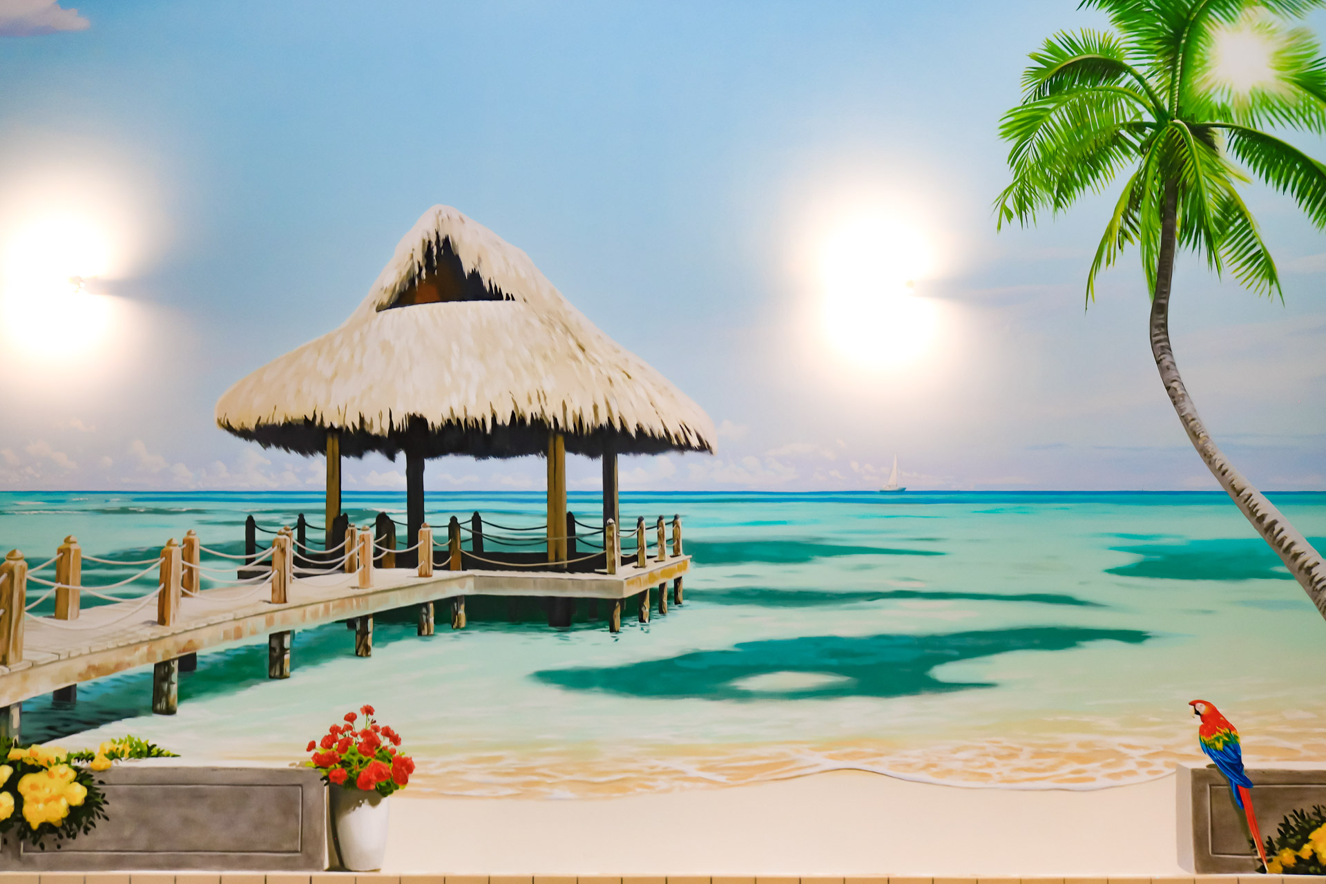 Caribbean Pool Mural | Sacredart Murals