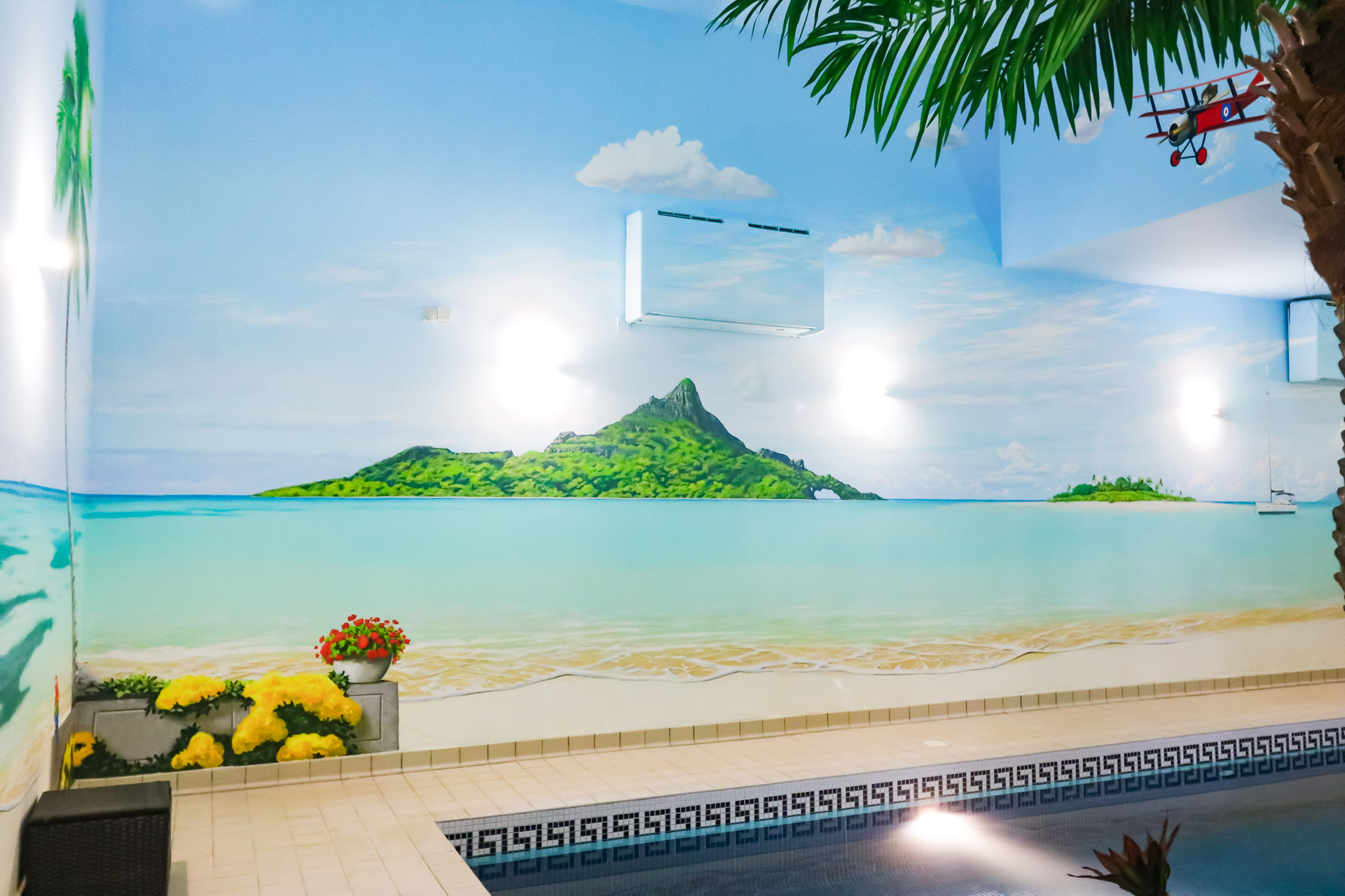 Caribbean Pool Mural | Sacredart Murals