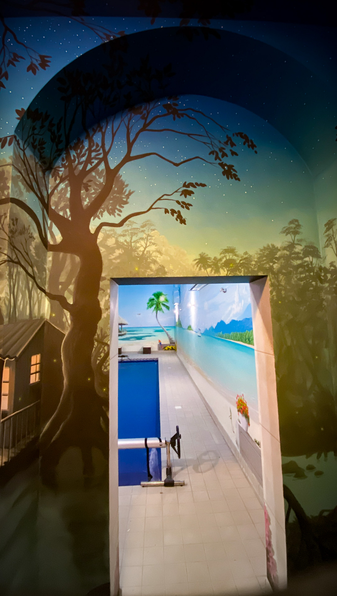 Caribbean Swamp - Theme Shower Room | Sacredart Murals