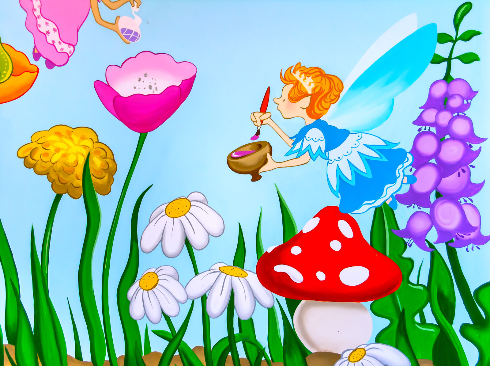 Bright and Colourful Fairies Mural | Sacredart Murals