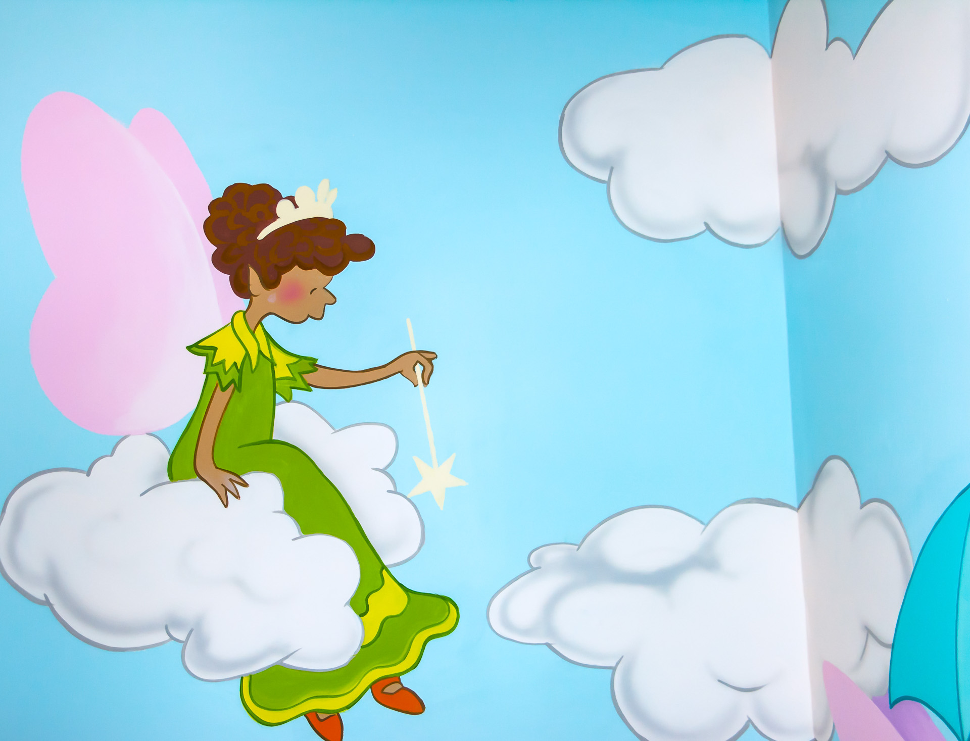 Bright and Colourful Fairies Mural | Sacredart Murals