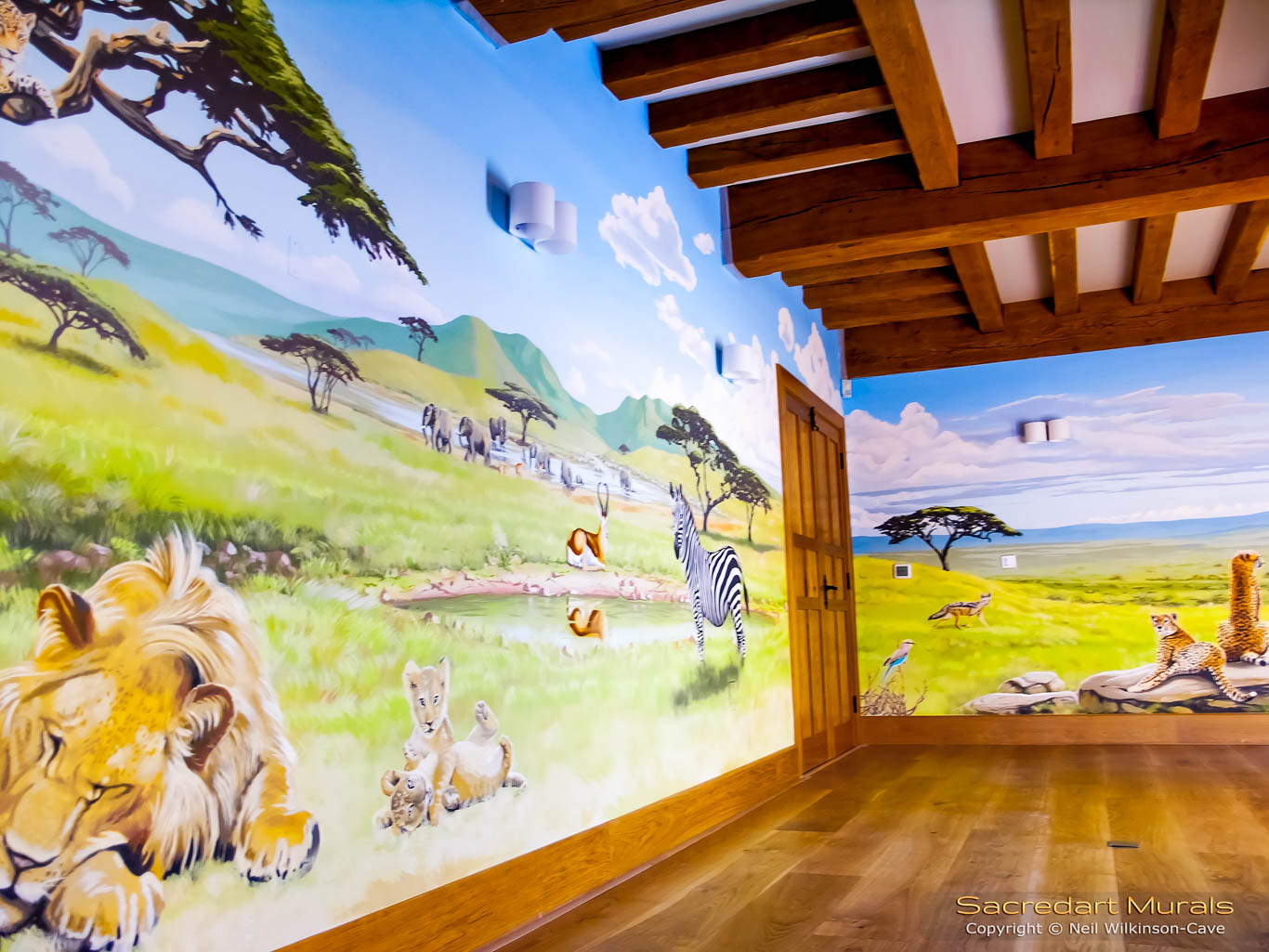 Safari Mural based on Serengeti | Sacredart Murals