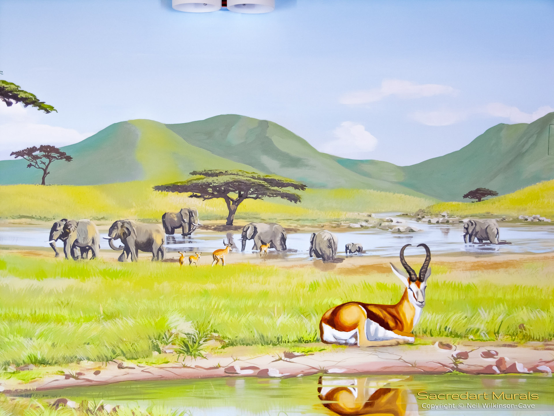 Safari Mural based on Serengeti | Sacredart Murals